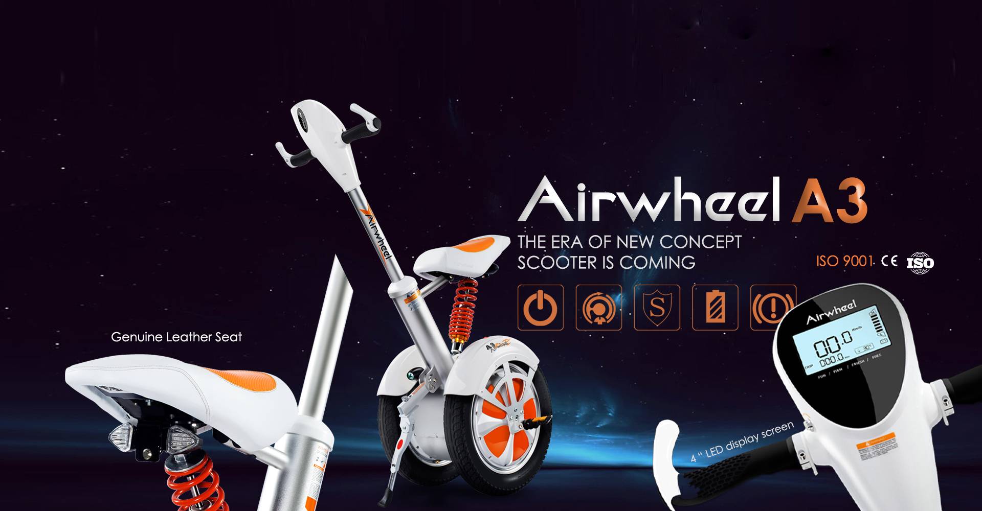 Airwheel A3 Electric Scooter Innovation Bike 520 WH With Seat ...